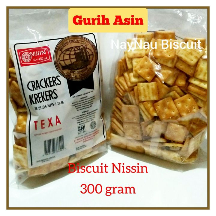 BISCUIT NISSIN TEXA 300 gram - kue kering kemasan rasa gurih asin ...