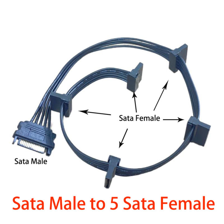 Sata 15pin Male 1 to 5 SATA 15Pin Female Splitter Cable for Hard Drive ...