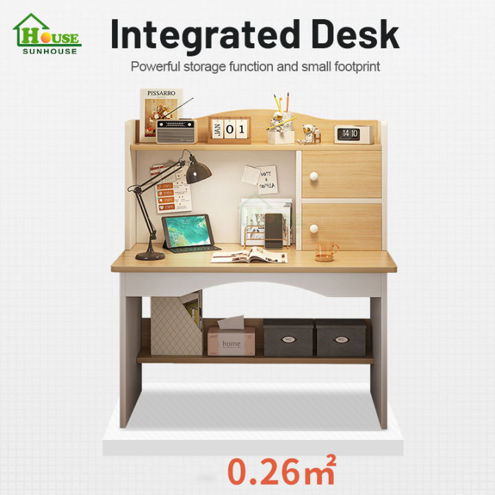 【Solid Wood】Multifunction Computer Desk Desktop Study Table with Drawer ...