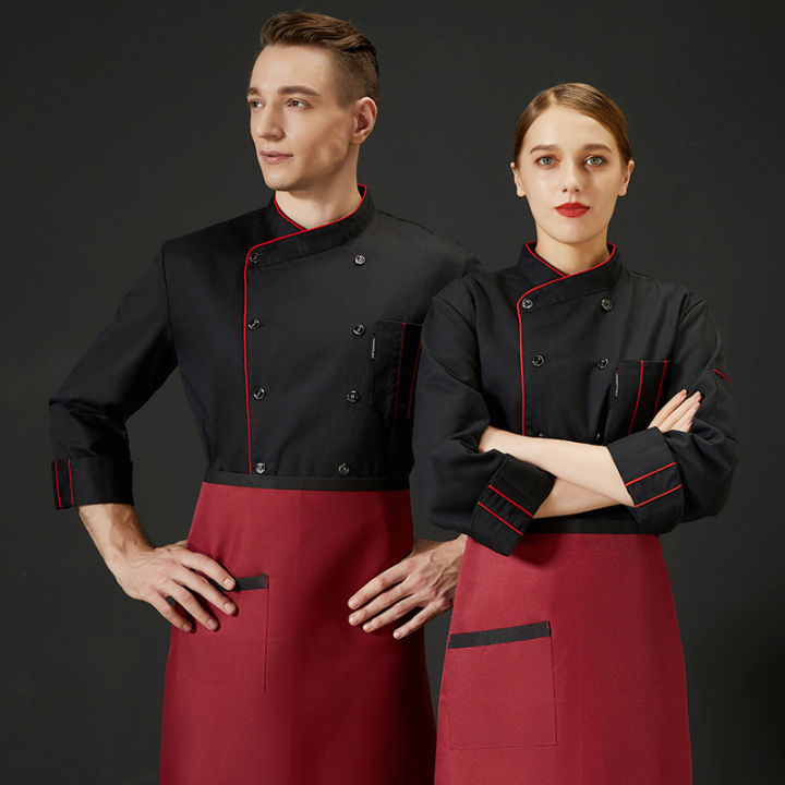 Chef Uniform for Men Long Sleeve Chefs Uniform for Women Catering ...