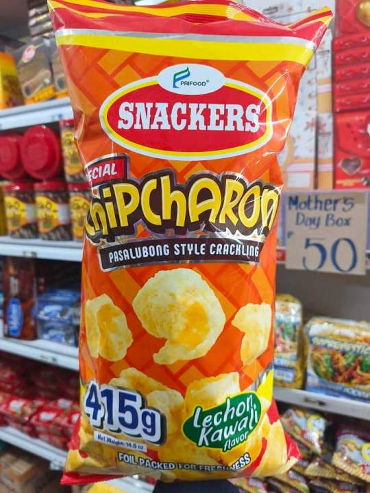 snackers chipcharon 415grams lechon kawali / sukat sili / Pinoy bawang ...