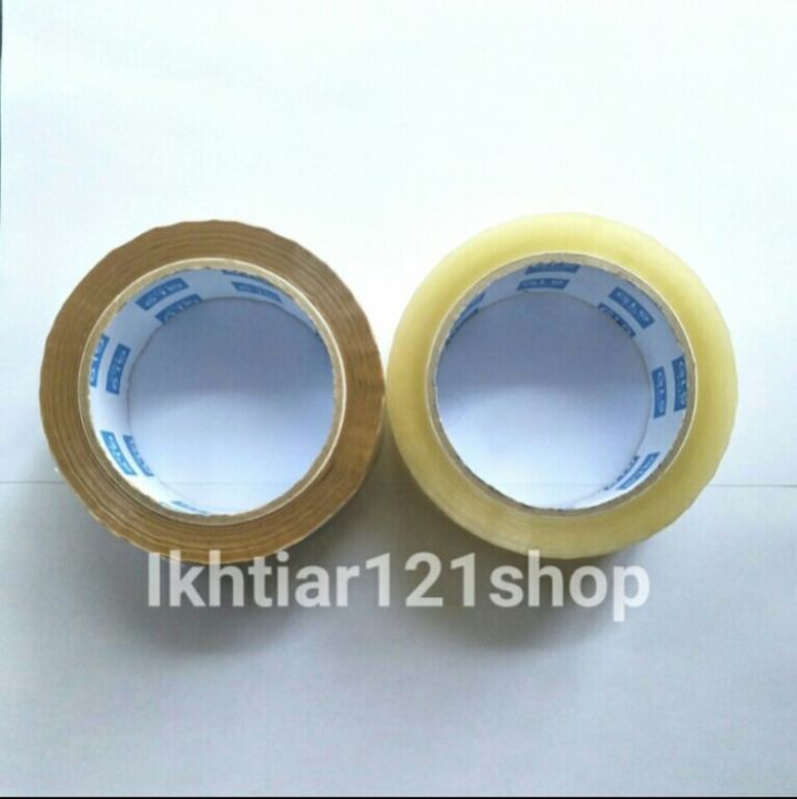 Lakban Plastik Bening/Lakban Coklat 2 inch/48mm murah Satuan | Lazada ...