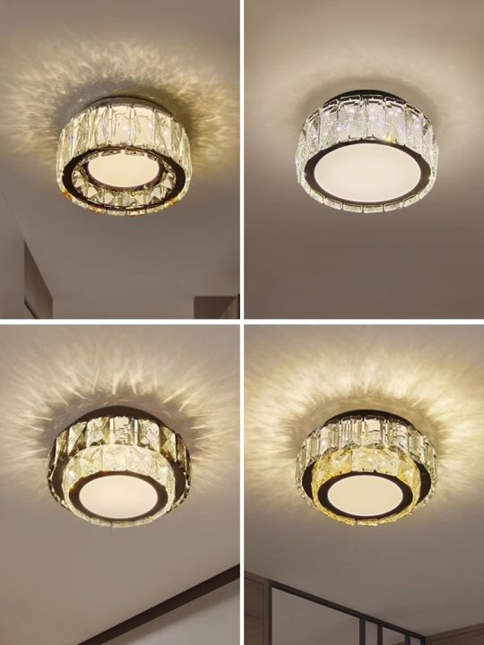 Modern Simple Crystal Ceiling Light round Balcony Entrance Hallway ...