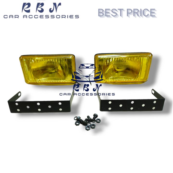FOG LAMP LAMPU KABUT MOBIL UNIVERSAL KUNING HALOGEN 4500 SET KANAN KIRI ...