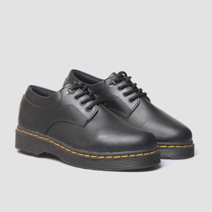 Sepatu Docmart Pria Keren Oxford Low Boots Formal Kerja Casual Hitam ...