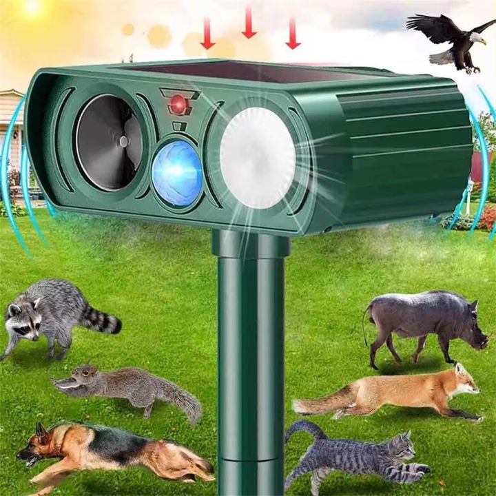 Ultrasonic Animal Repellant Cat Dog Repellant Solar Powered PIR Motion ...