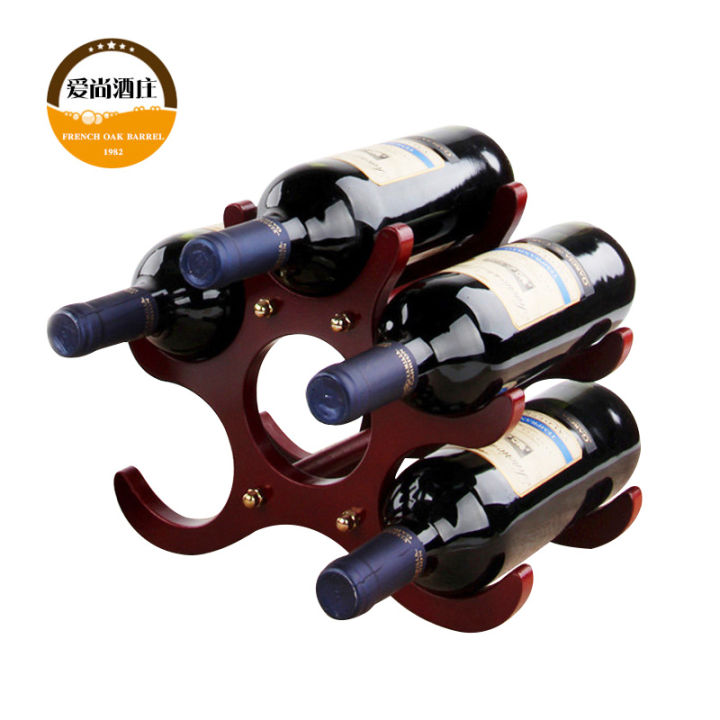 Modern Simple European Style Wooden Wine Rack Display Piece Living Room ...