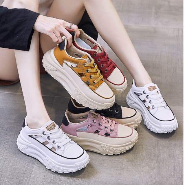 Korea fashion Sandal Mesh sneakers for women rubber shoes with box ...