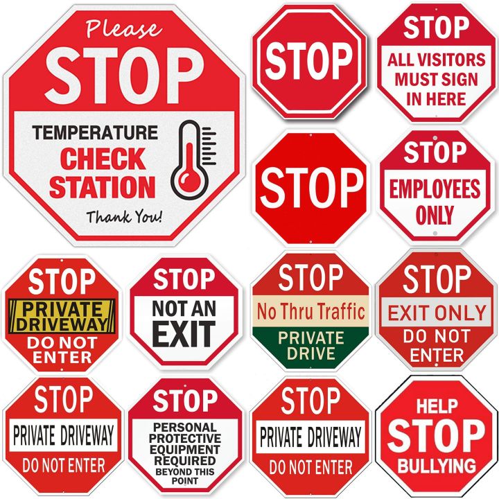 SmartSign Security Alert Sign Octagon Stop Warning Sign Rust Free UV ...