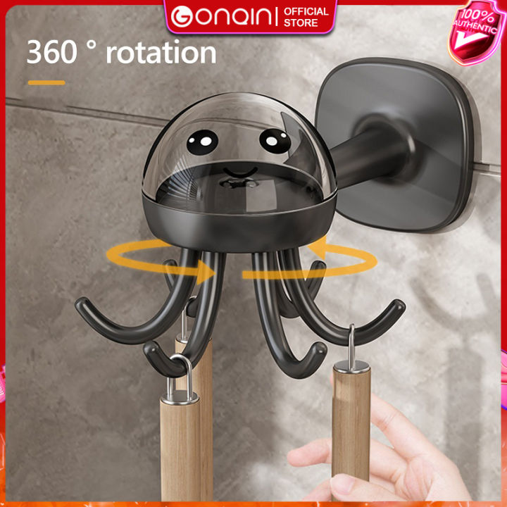 360° Rotatable Wall Hook Wall Mounted Octopus Style Hook Kitchenware ...