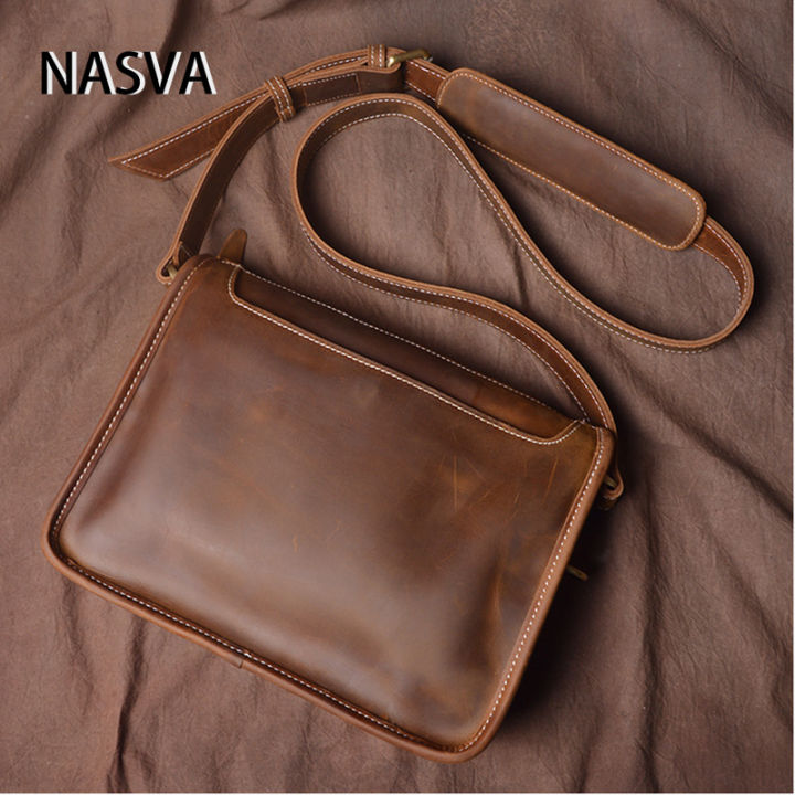 Genuine Leather Men Shoulder Bag Vintage Messenger Bags Male Crossbody