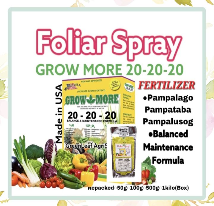 Grow More Foliar Fertilizer NPK 20-20-20 for Growth Balance&Maintenance ...