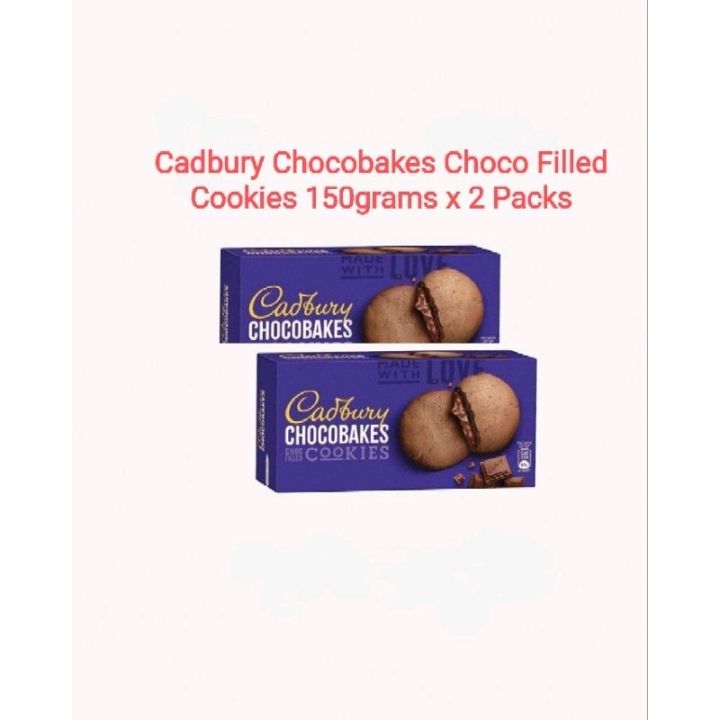 [Twin Packs] Cadbury Chocobakes Choco Filled Cookies 150grams | Lazada