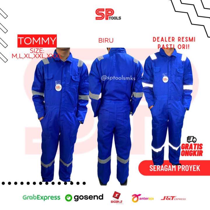 BAJU KERJA / BAJU PROYEK WEARPACK SAFETY SERAGAM PROYEK BIRU TOMMY ...