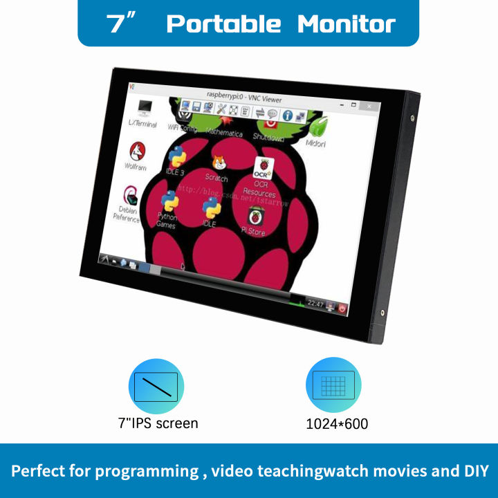 Raspberry Pi 7 inch nontouch Màn hình IPS 1024x600 HD LCD hdmi-hiển thị ...