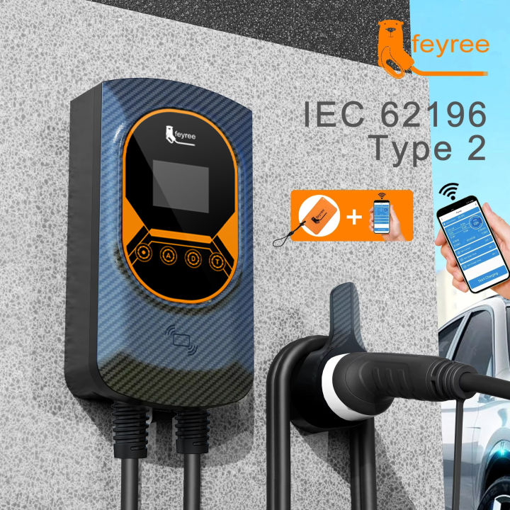 feyree Type2 EV Charger Wallbox 11KW Three Phase EV Charghing Cable ...