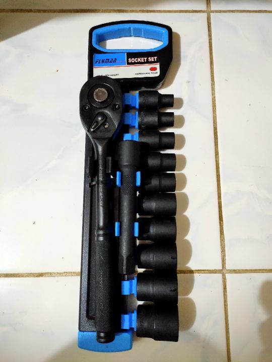 FLYMAN USA 12pcs SOCKET SET 1/2 Drive 6 Point Heavy Duty Tool Set ...