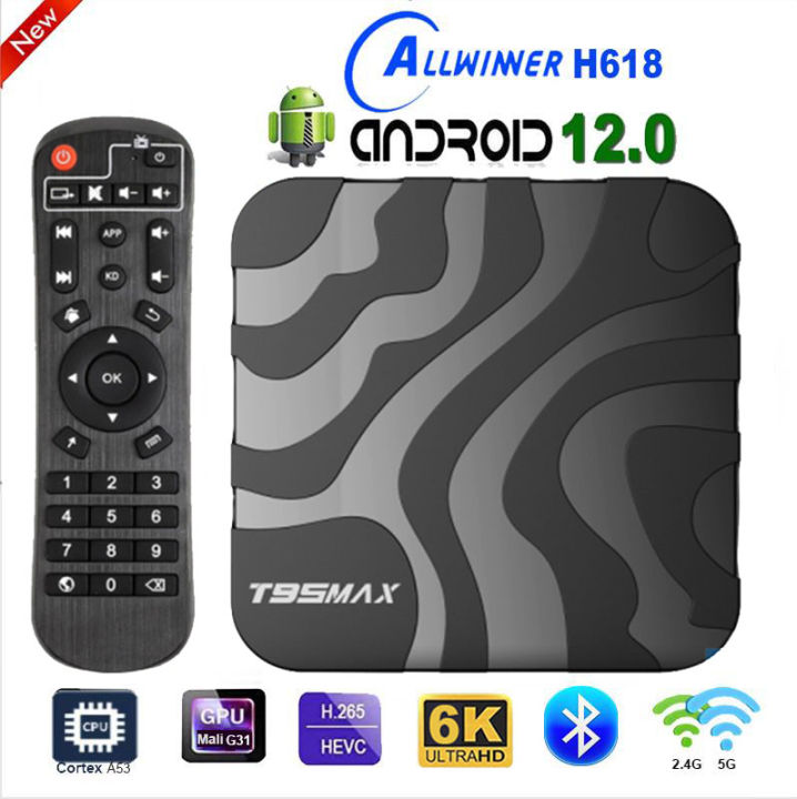 New T95 Max Android 12.0 TV Box Allwinner H618 Quad Core Cortex A53 6K ...