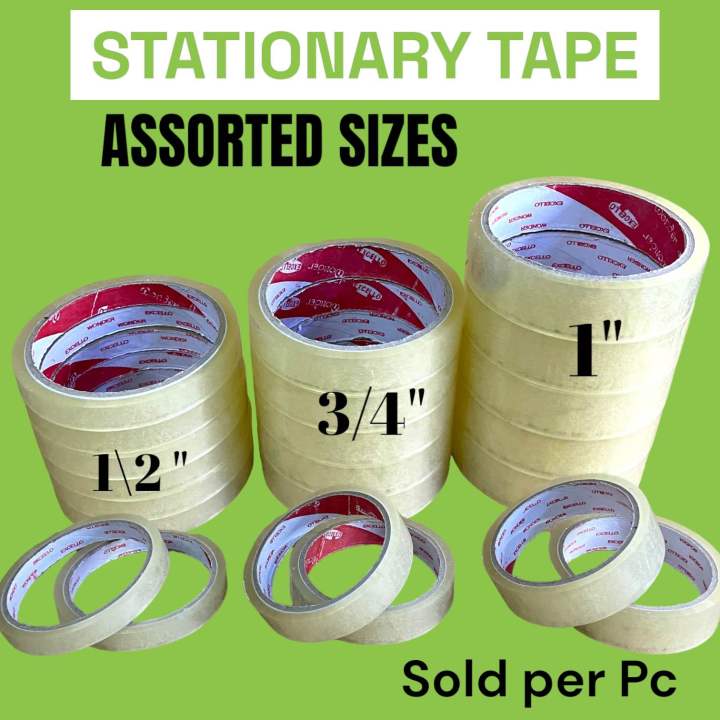 Stationary Tape (Assorted Sizes)(1/2 , 3/4 , 1” ) Clear | Lazada PH