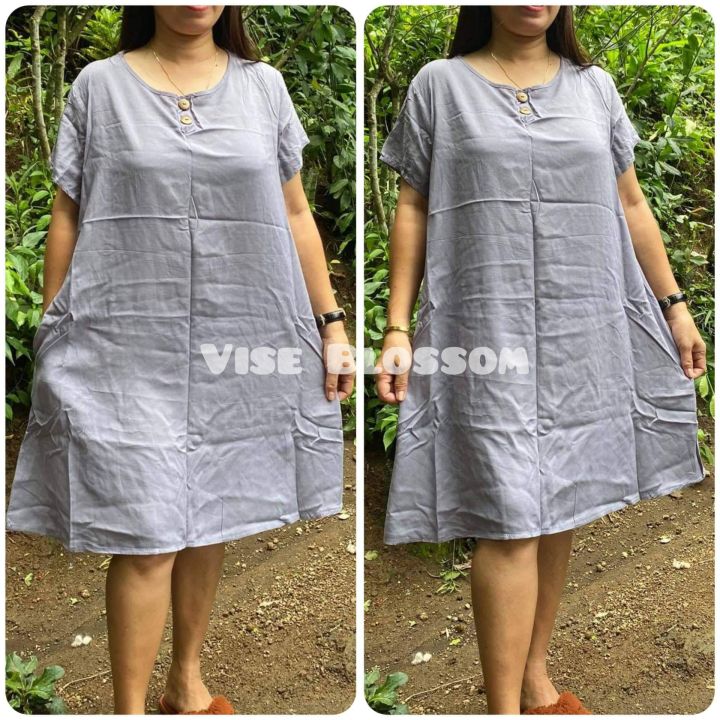 CHALLIS WOMEN DRESS WITH POCKET FREE SIZE FIT UP TO XL | Lazada PH