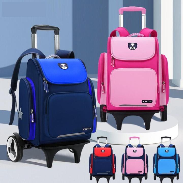 【48H Delivery】High capacity Student School bag Rolling Backpack kids ...