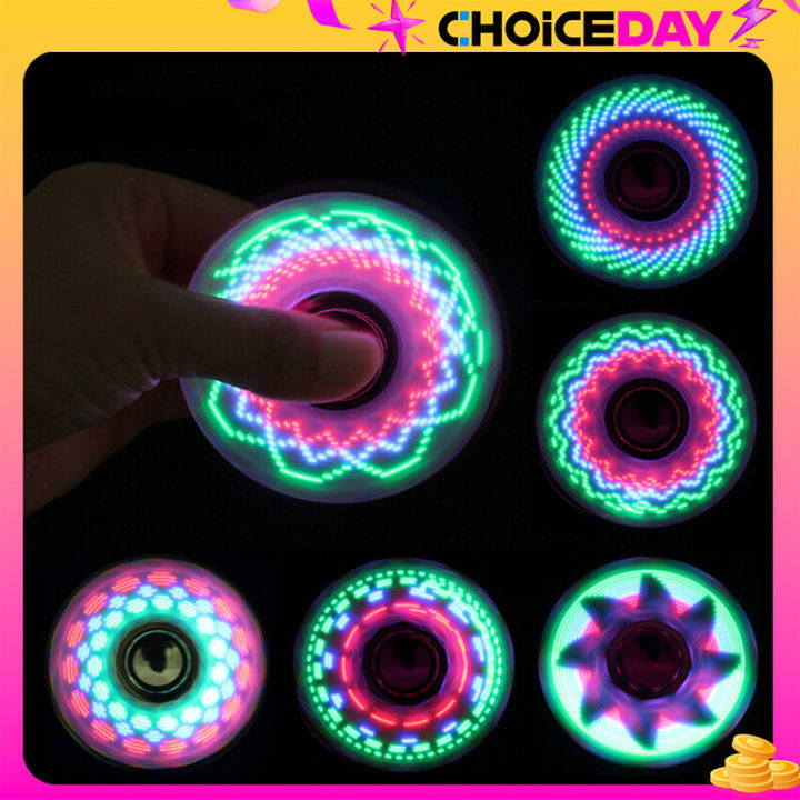 6colors Creative LED Light Luminous Fidget Spinner Changes Hand Spinner ...