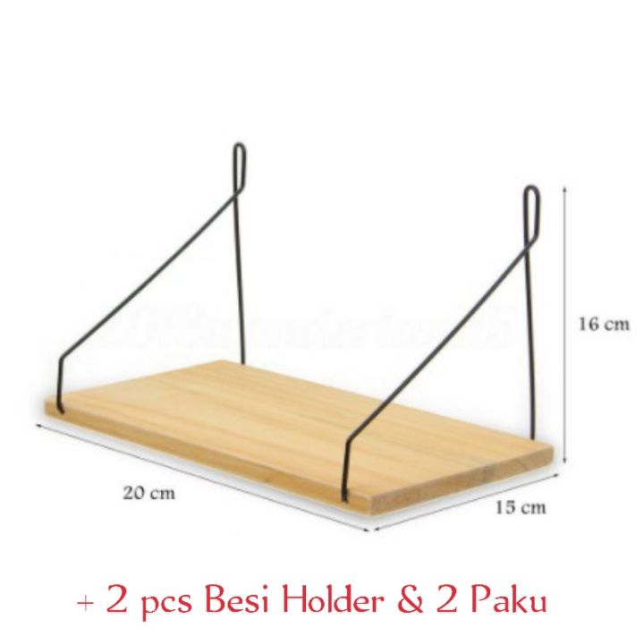 RAK DINDING KAYU GANTUNGAN BESI LEBAR/RAK DINDING KAYU LEBAR SIAP PAKAI ...
