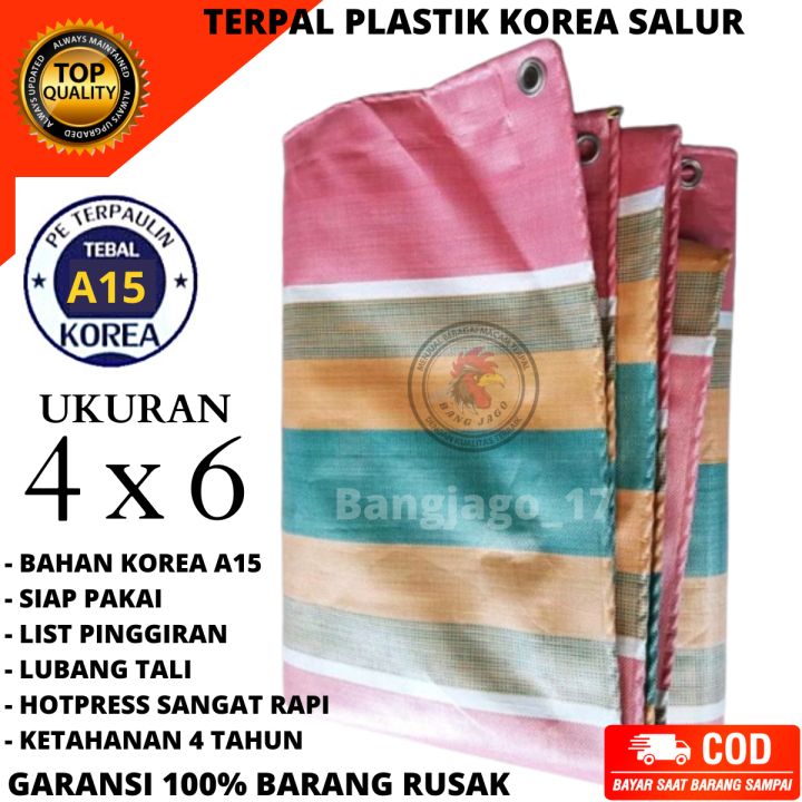 Terpal Tebal A15 Korea Salur Pelangi 4x6 meter Penutup Lembaran Gelaran ...