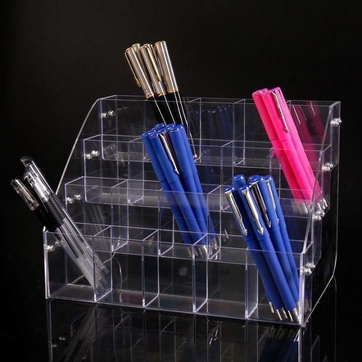 Acrylic Pen Holder Display Shelf Oblique Insertion Stationery Store ...