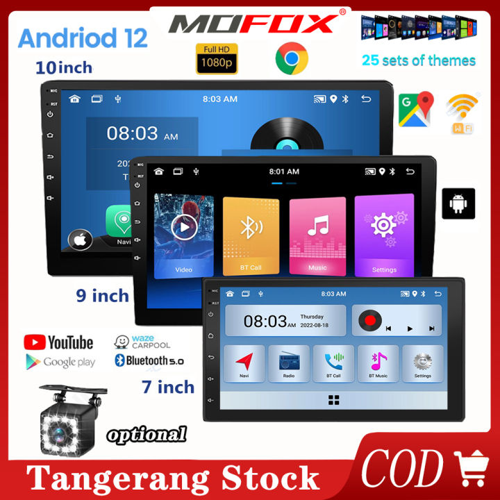 【Stok Lokal】Mofox 7/9/10 Inci IPS Lapisan Layar Sentuh Car Radio Mobil Navigasi 4G + 32G ...