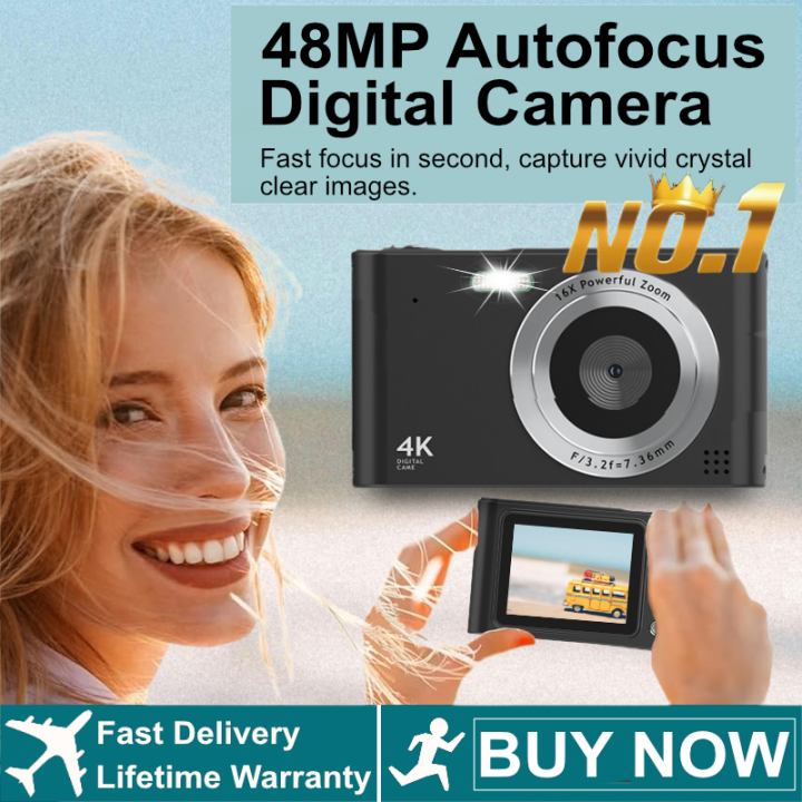 4K Digital Camera HD Instant Camera Portable Camera 48MP Autofocus ...