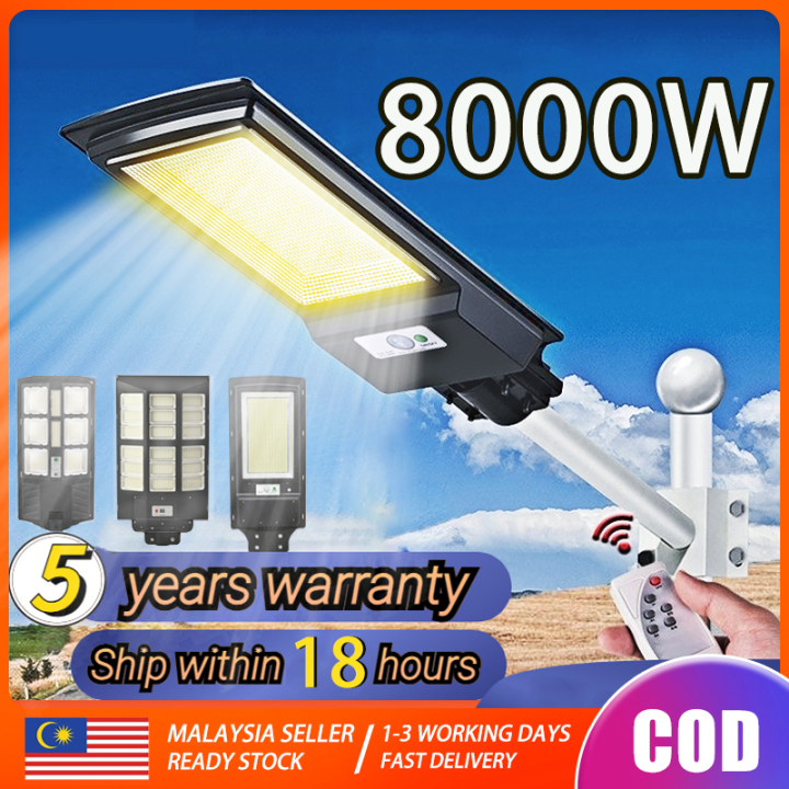 【5-year warranty】Solar Outdoor Light Waterproof 8000W Solar Street Light Led Lampu solar Human ...