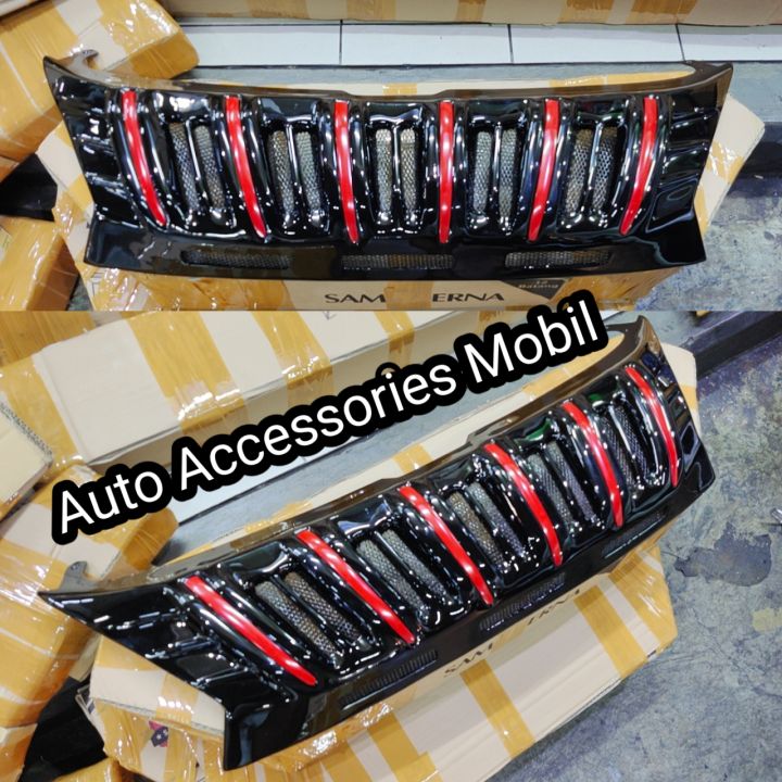 Grill Mitsubishi Xpander 2022 model Apollo hitam glossy list merah ...