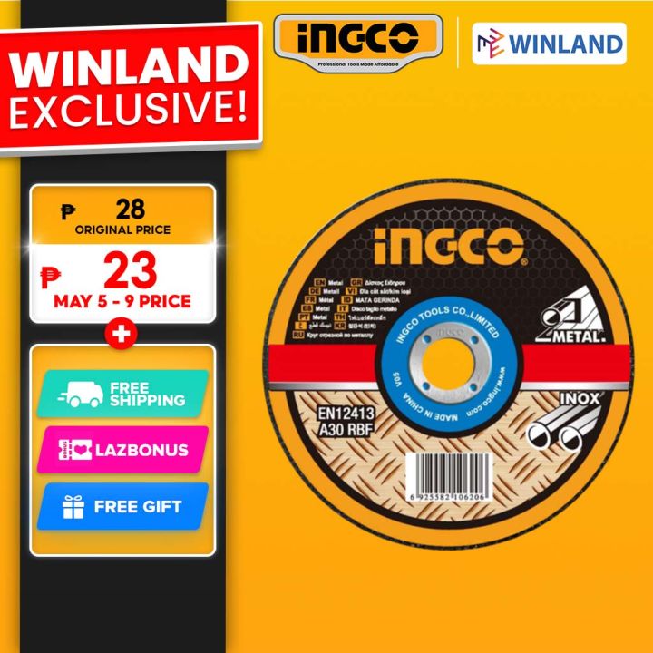 Ingco by Winland High Efficient Abrasive Metal Cutting Disc 4 for Angle ...