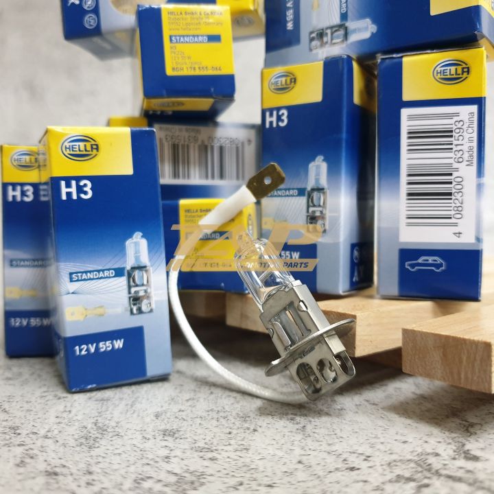 BOHLAM LAMPU HALOGEN H3 HELLA ORIGINAL - H3 12V 55W - H3 12V 100W - H3 ...