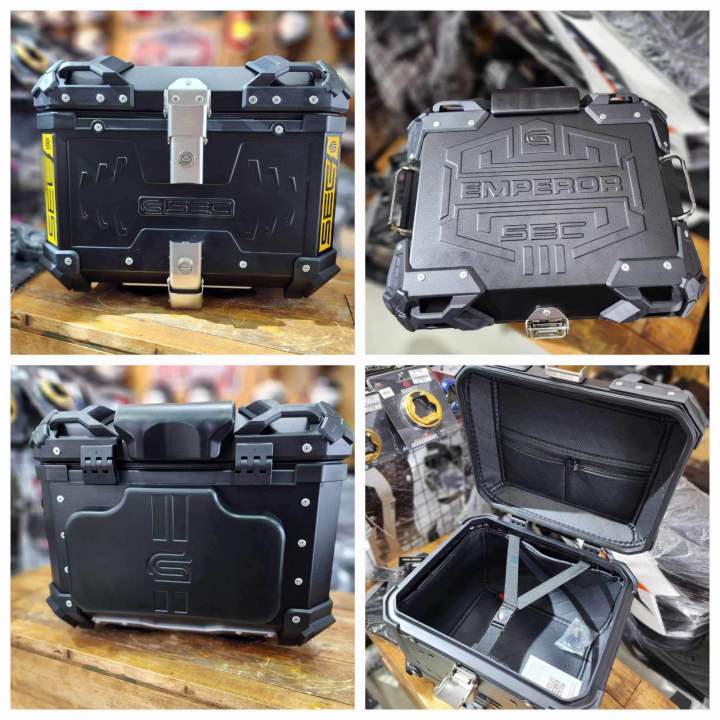 SEC Alloy Top Box (EMPEROR 45L With Based Plate and Backrest) with free ...