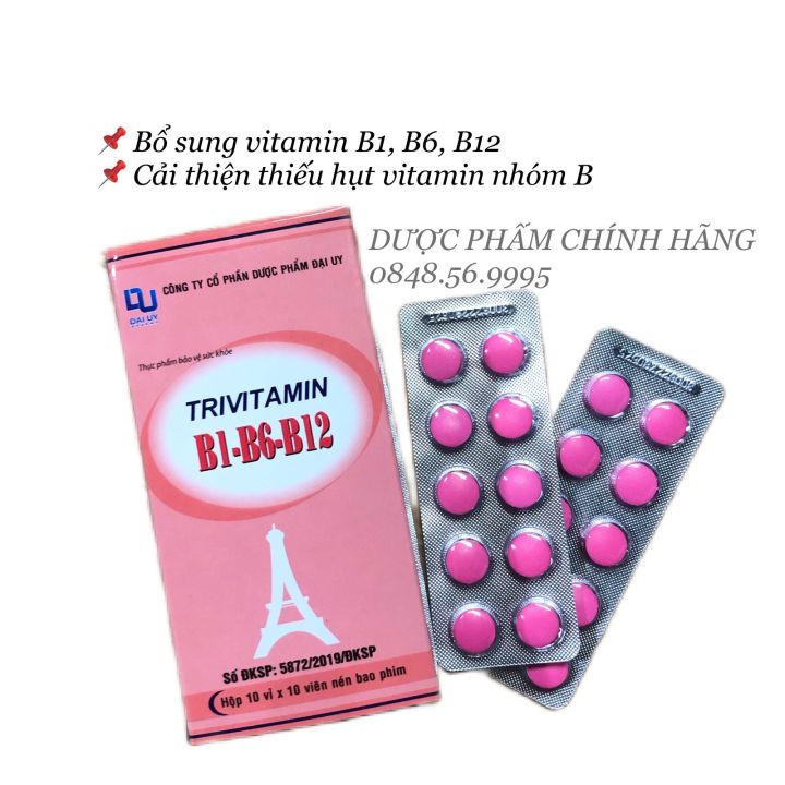 Trivitamin 3B hộp 100 viên nén - Bổ sung vitamin B1- B6 - B12 | Lazada.vn