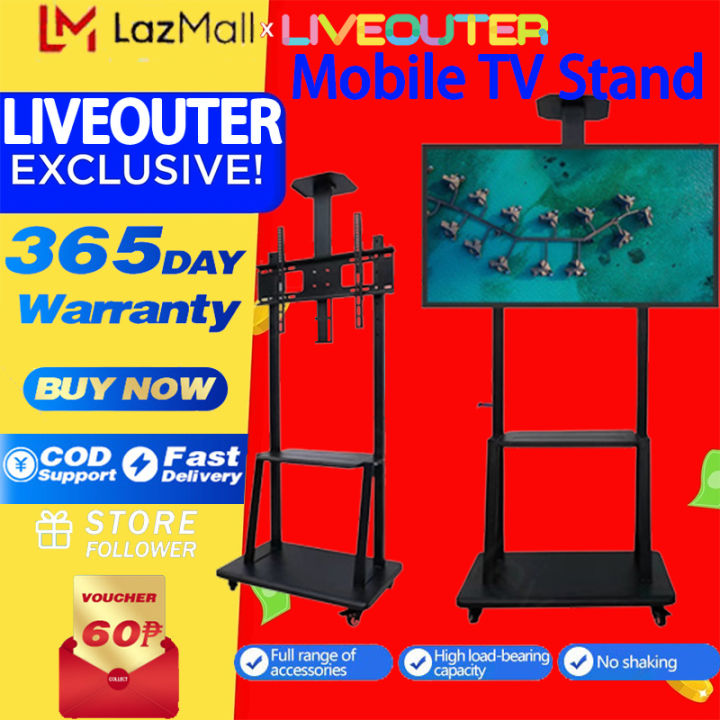 LIVEOUTER TV Racks with Bracket Adjustable Upper and Lower TV Stand ...