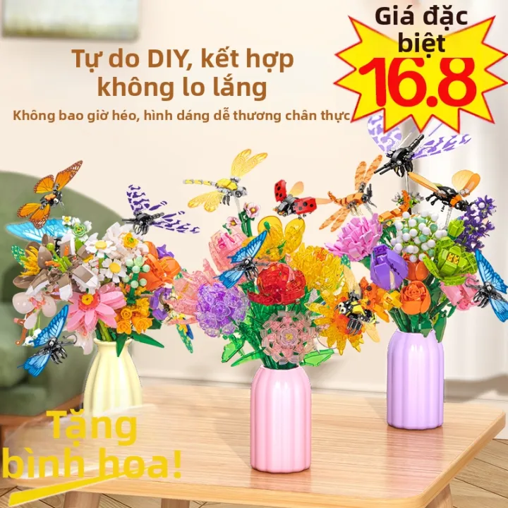 Đồ Chơi Khối Lắp Ráp Hoa Hướng Dương Hoa Cúc Đồ Chơi Giáo Dục Cho Trẻ ...