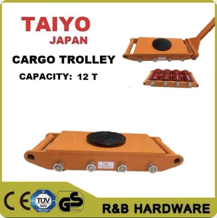 TAIYO JAPAN HEAVY DUTY CARGO TROLLEY WITH HANDLE 12TONS CAPACITY PU ...