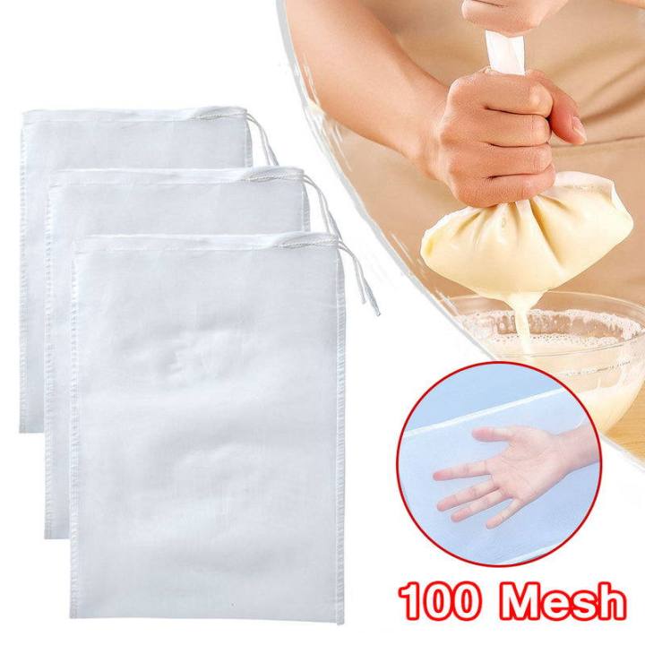 100 Mesh Nylon Filter Bag Reusable Filter Soy Milk Cheese Fine Mesh ...