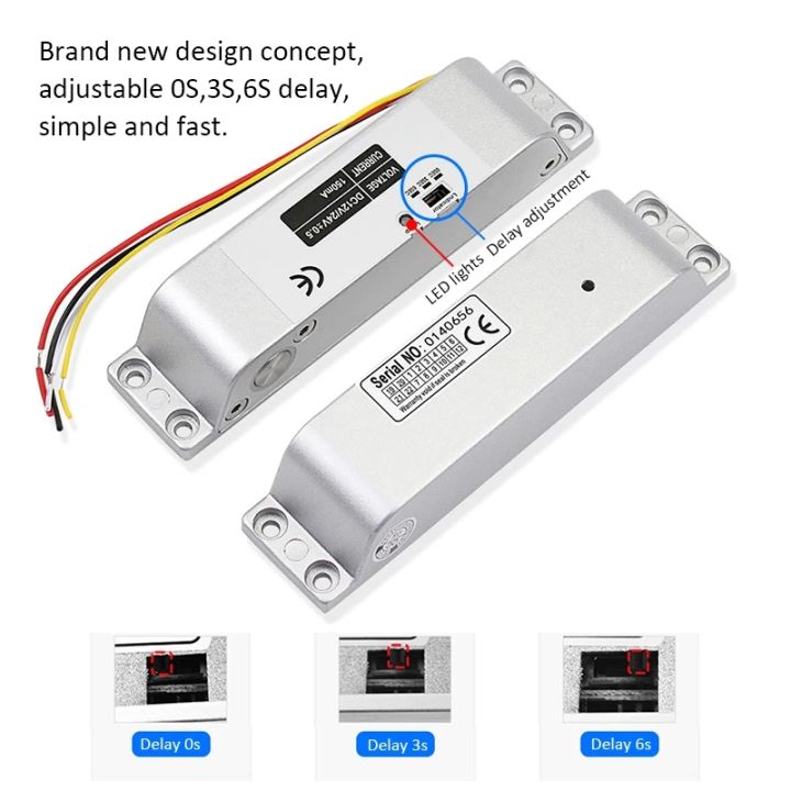 DC12V Electric Drop Bolt Lock Electronic Mortise Locks with Adjustable ...