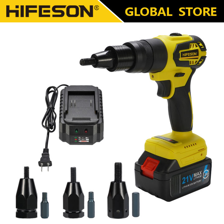 HIFESON Electric Riveter Rivet Nut G-u-n Tool Powerful Brushless ...