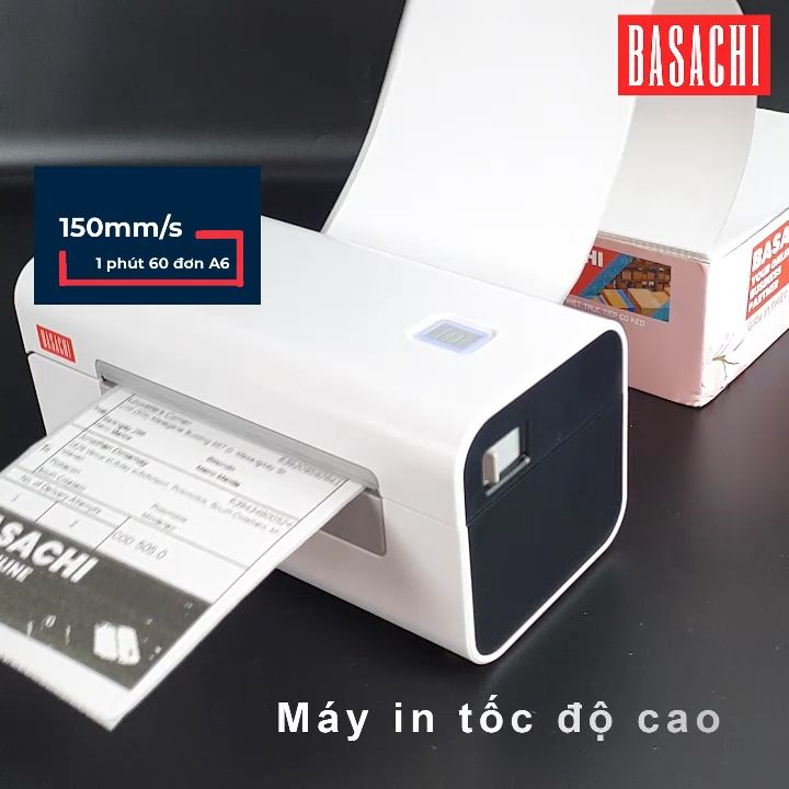 Máy in nhiệt BASACHI D465B dùng in đơn hàng phiếu gửi hàng giấy in ...