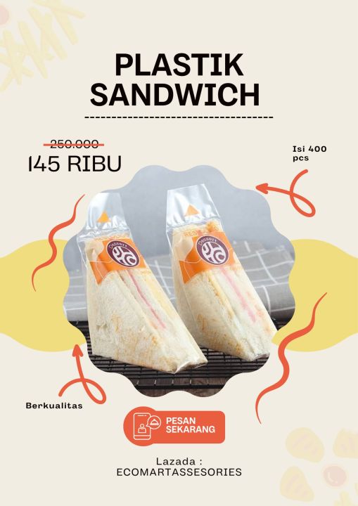 Kemasan Plastik Sandwich Segitiga isi 400pcs | Lazada Indonesia
