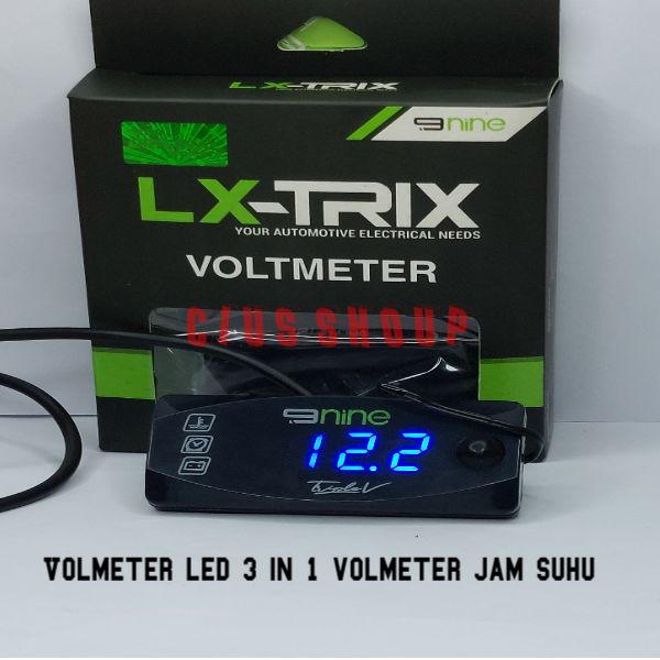 LUMINOS VOLMETER LED 3 IN 1 VOLMETER LED JAM DIGITAL DAN TEMPERATUR ...
