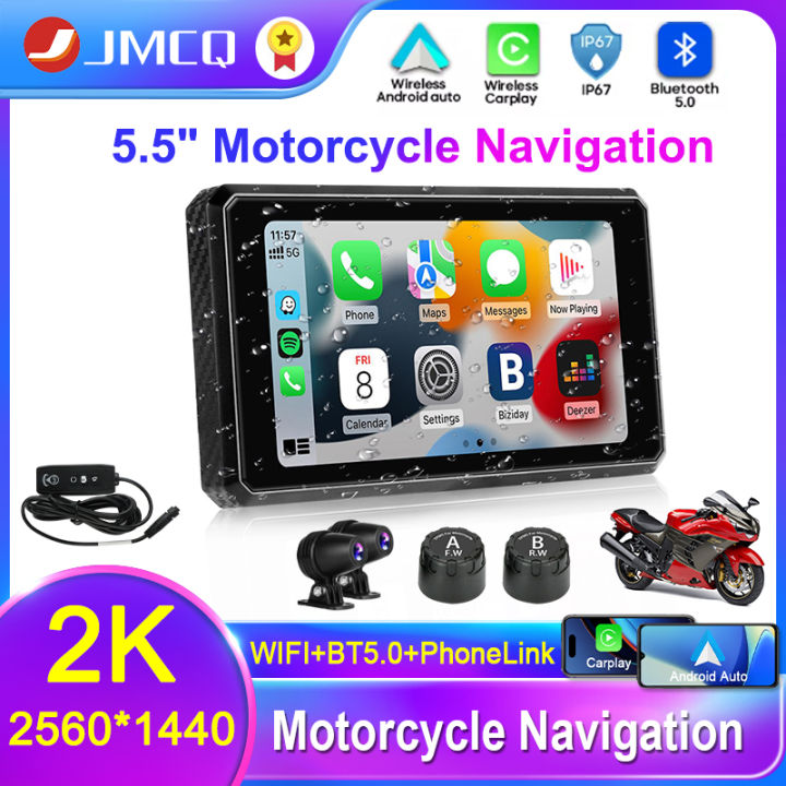 JMCQ Motorcycle GPS 5.5 inch WiFi MOTO Navigation Waterproof Apple ...