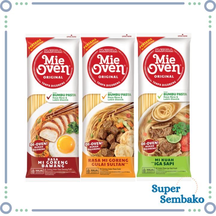 MI PASTA INSTAN MIE OVEN MAYORA RASA MI GORENG BAWANG / GULAI SULTAN ...