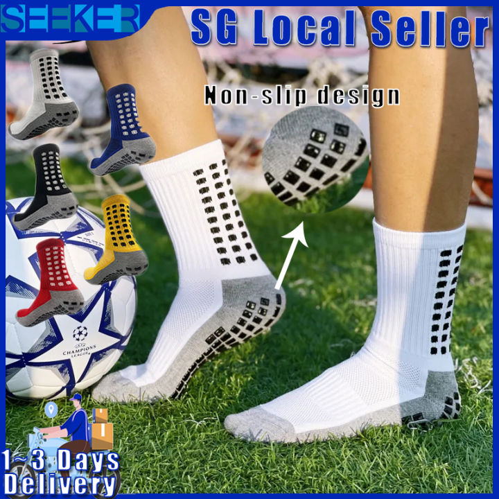 [ SG Ready Stock] Anti-slip Football Socks Men Women Non-slip Soccer Basketball Tennis Sport ...