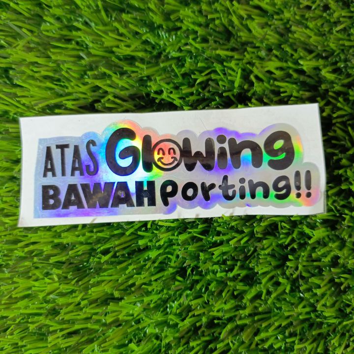 Sticker atas glowing bawah porting cutting stiker viral kata kata motor ...